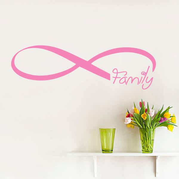 Family Infinity Symbol Pink Vinyl Sticker Wall Art - Bed Bath & Beyond ...