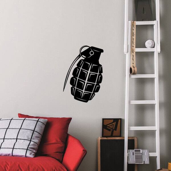 Grenade Frag Explosive Military Weapons Vinyl Wall Art Decal Sticker ...