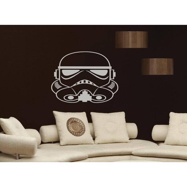 Original Storm Trooper Helmet Star Wars Silver Vinyl Sticker Wall Art ...