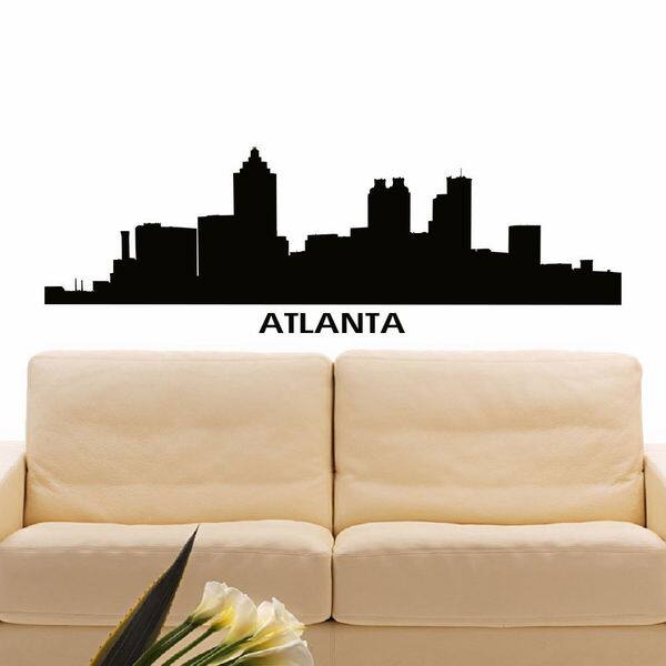 Atlanta Skyline City Silhouette Vinyl Wall Art Decal Sticker - Bed Bath ...
