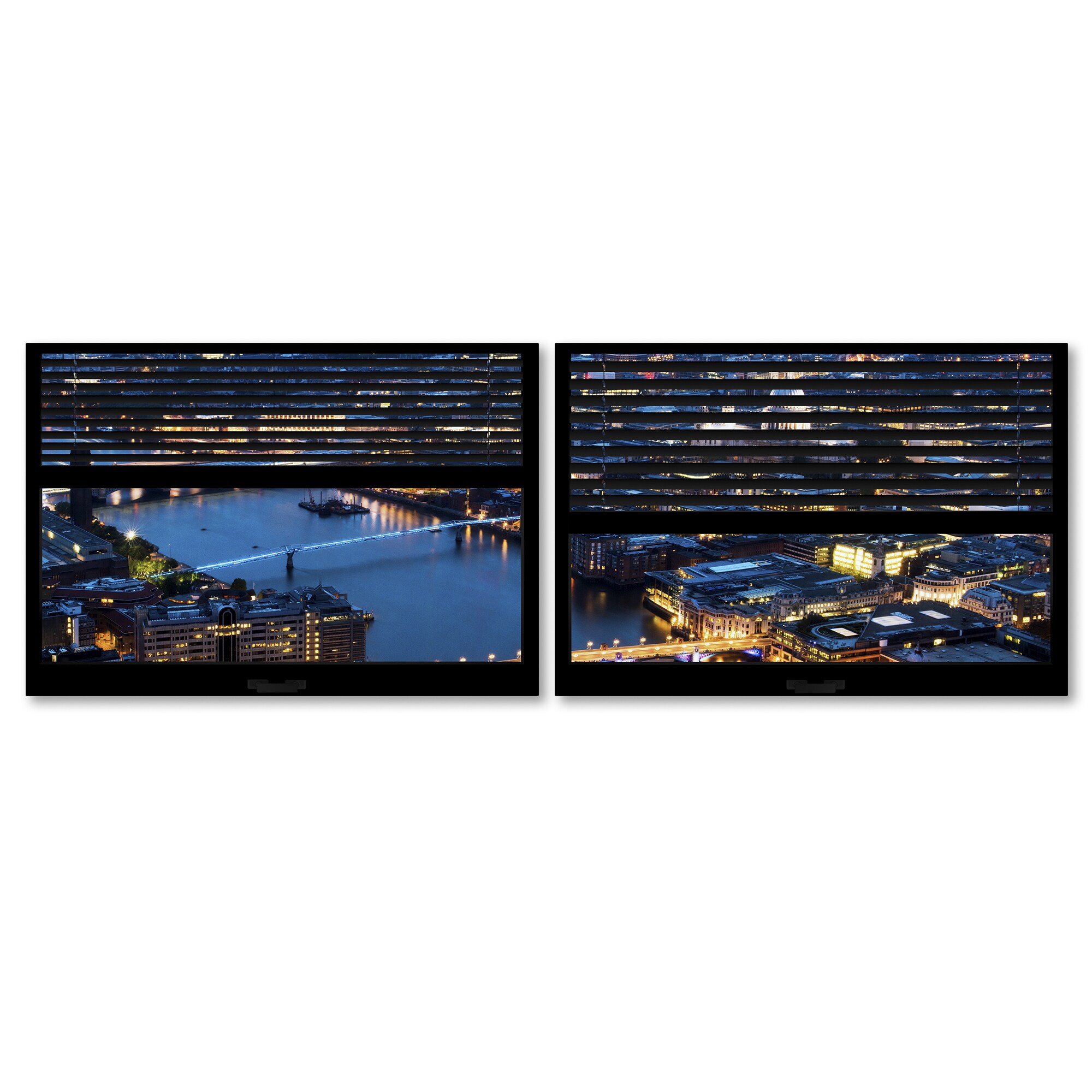 Philippe Hugonnard 'Window View The London Eye 4' 2 Panel Art Set - Bed ...