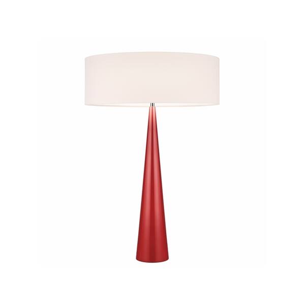Sonneman Lighting Big Glossy Red Table Cone Lamp, Off-White Shade - Bed ...