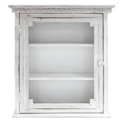 Architectural Wall Cabinet, Whitewashed Finish - Overstock - 10448859