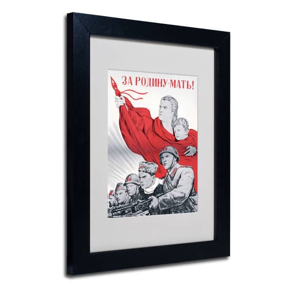 Soviet Russian Poster For the Motherland' White Matte, Black Framed ...