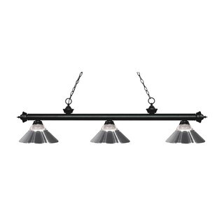 Avery Home Lighting Riviera Matte Black 3-light Island/Billiard Clear ...