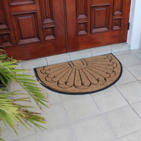 First Impression Rubber and Coir Half Moon Double Doormat - Bed Bath ...