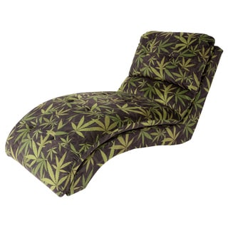 MJFI Puff The Magic Chaise Black and Green Botanical Marijuana Print ...