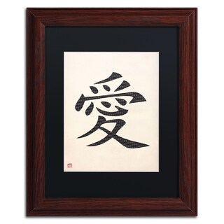 'Love - Vertical White' Black Matte, Wood Framed Wall Art - Bed Bath ...