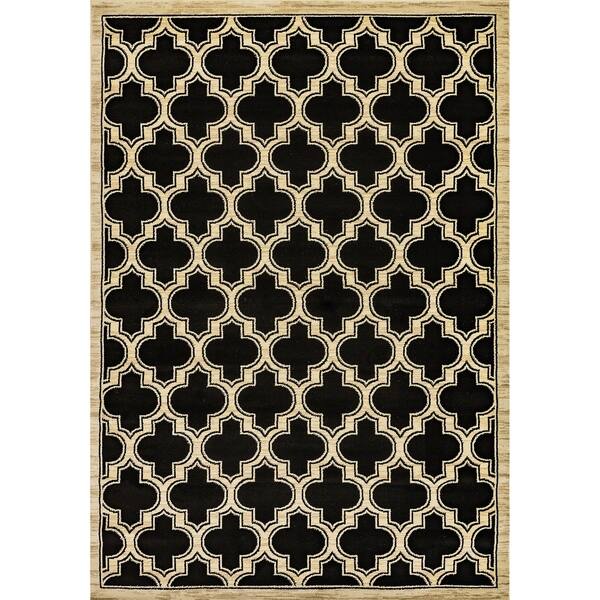Renaissance Black Lattice Area Rug - Bed Bath & Beyond - 10459643