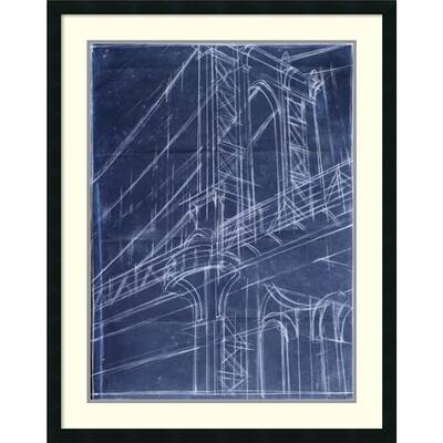 Ethan Harper 'Bridge Blueprint I' Framed Art Print 30 x 38-inch ...