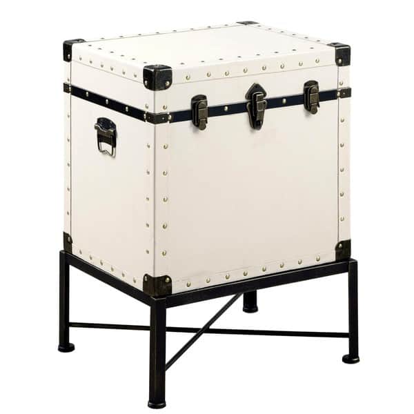 Traveler Design Trunk Style Accent StorageTable with Metal Frame - Bed ...
