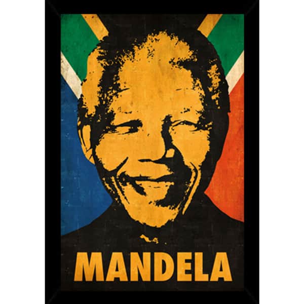 Nelson Mandela Stencil Poster (24-inch x 36-inch) with Contemporary ...
