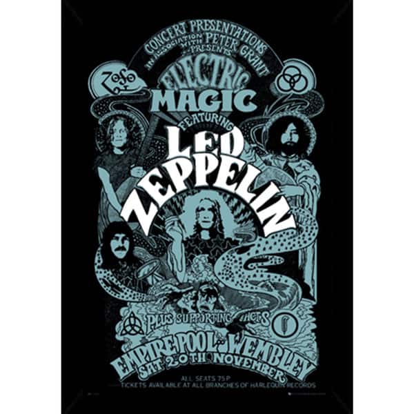 Led Zeppelin Wembley Poster (24-inch x 36-inch) with Contemporary ...
