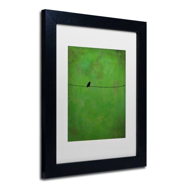 Nicole Dietz 'Lone Bird Green' White Matte, Black Framed Wall Art - Bed ...