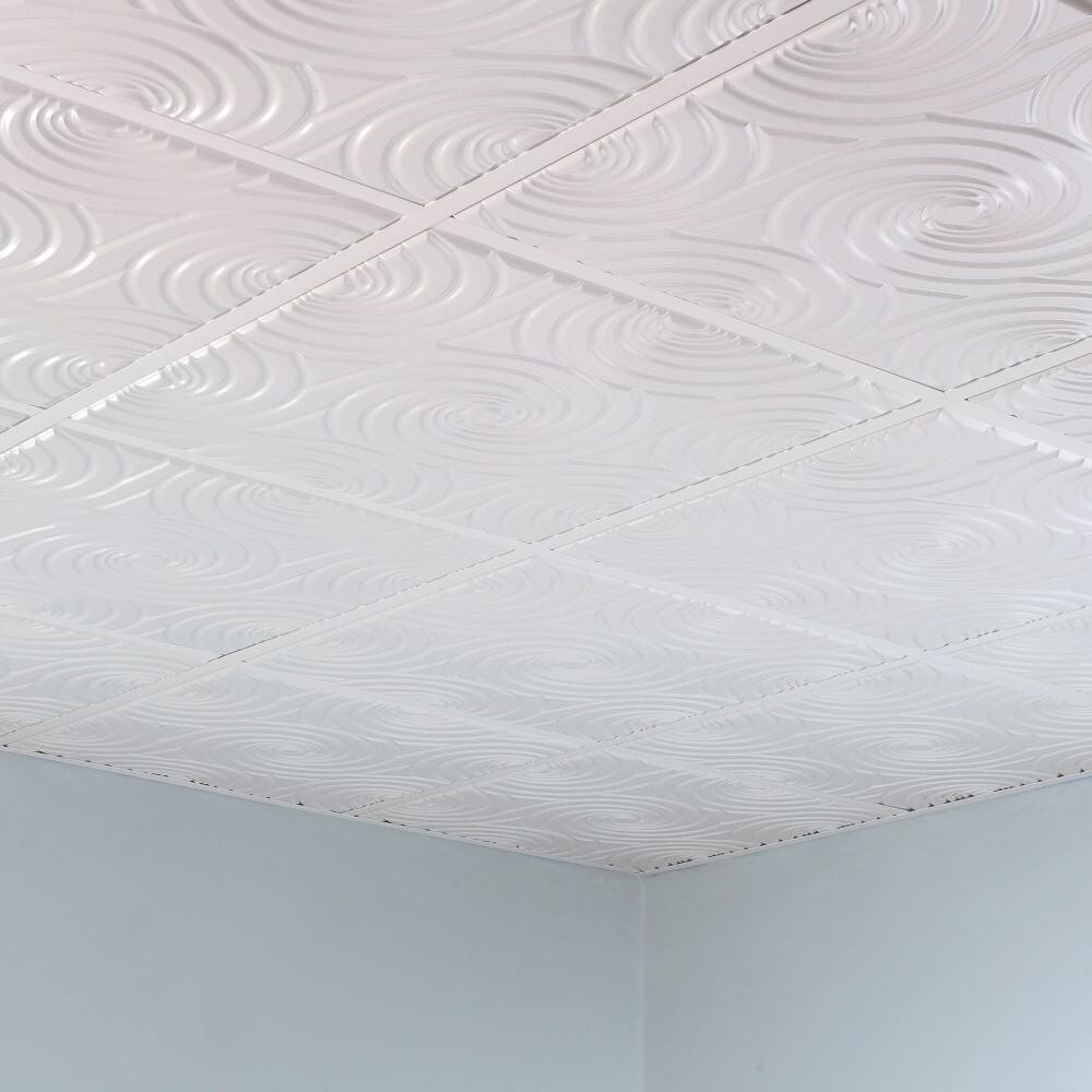 Fasade Typhoon Gloss White 2' x 2' Lay-in Ceiling Tile - Overstock ...