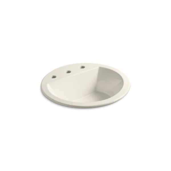Kohler Bryant® Round Round Drop-In Bathroom Sink with 8" Widespread Faucet Holes White (K-2714-8 ...