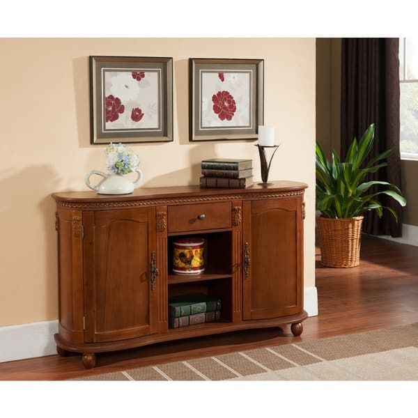 K & B C1244 Walnut Console Table - Bed Bath & Beyond - 10488336
