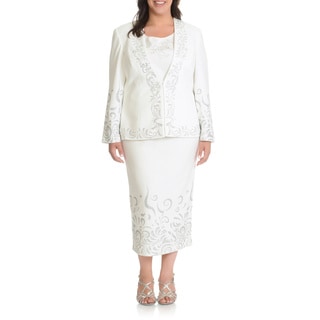 Mia-Knits Collections Women's Plus Size Rhinestone/ Glitter Scroll ...