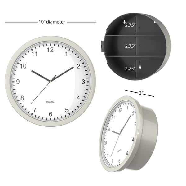 Hidden Compartment Wall Clock-10 Inch Battery Operated Working Analog ...