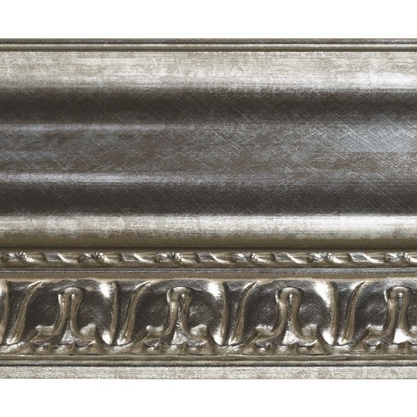 Grand Baroque 8-Foot Wood Ceiling Crown Molding Crosshatch Silver - Bed ...