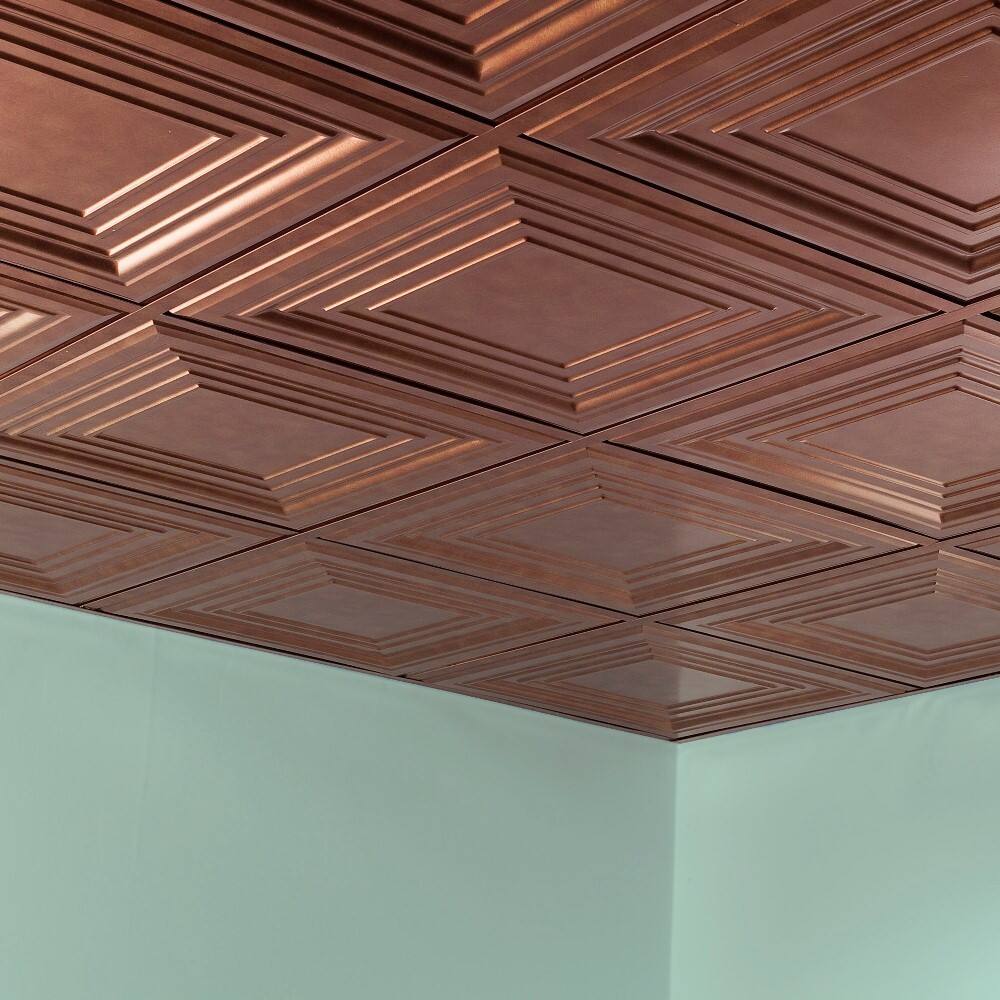 Fasade Traditional Style #3 Antique Bronze 2-foot Square Lay-in Ceiling ...