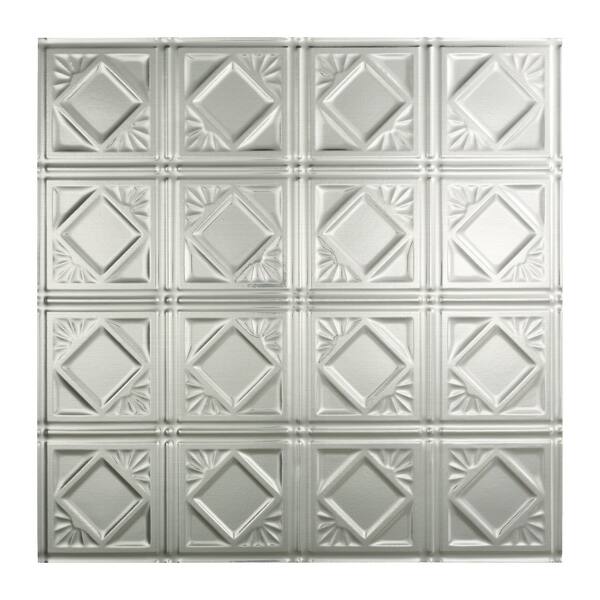 Fasade Traditional Style #4 Brushed Aluminum 2-foot Square Lay-in ...