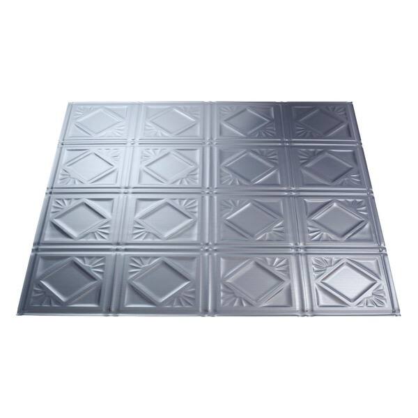 Fasade Traditional Style #4 Brushed Aluminum 2-foot Square Lay-in ...