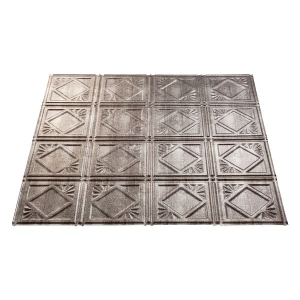 Fasade Traditional Style #4 Crosshatch Silver 2-foot Square Lay-in ...