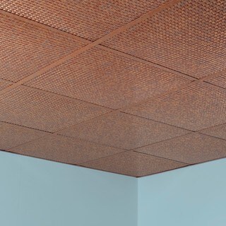Fasade Square Cracked Copper 2-foot Square Lay-in Ceiling Tile - Bed ...