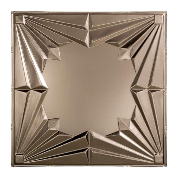 Fasade Art Deco Brushed Nickel 2-foot Square Lay-in Ceiling Tile - Bed ...