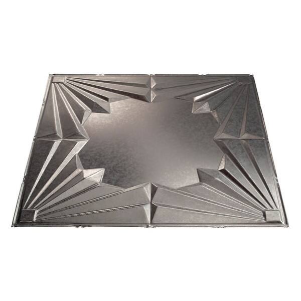 Fasade Art Deco Galvanized Steel 2-foot Square Lay-in Ceiling Tile ...