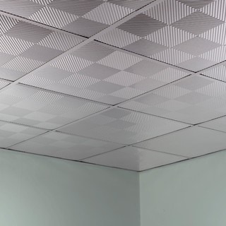 Fasade Quattro Brushed Aluminum 2-foot Square Lay-in Ceiling Tile - Bed ...