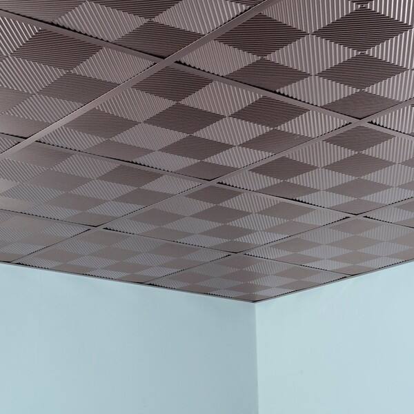 Fasade Quattro Brushed Nickel 2-foot Square Lay-in Ceiling Tile - Bed ...