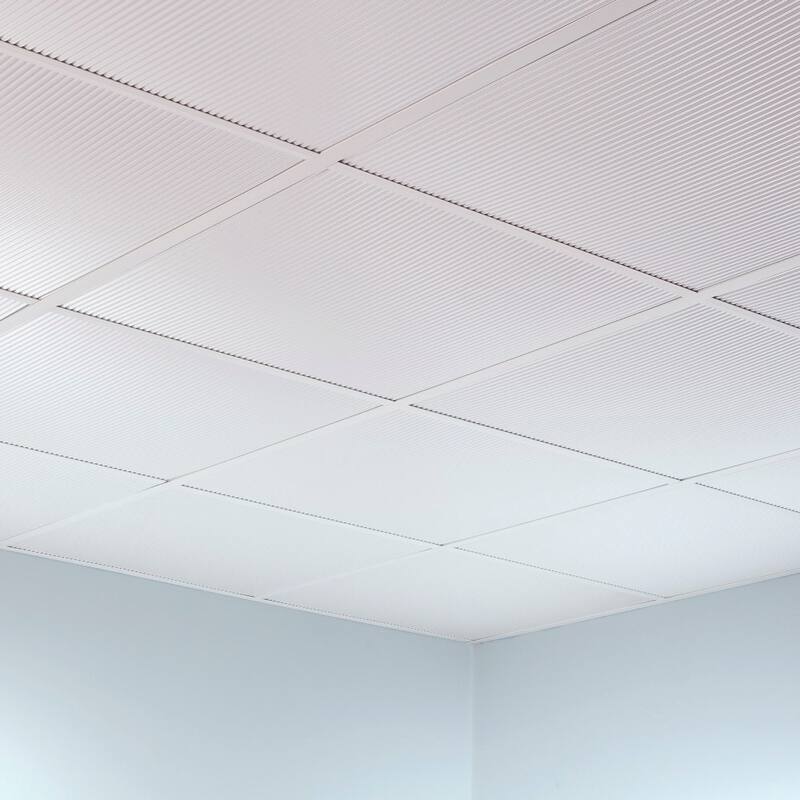Fasade Rib Matte White 2-foot Square Lay-in Ceiling Tile - Overstock ...