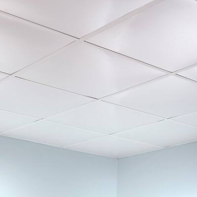 Fasade Flat Gloss White 2-foot Square Lay-in Ceiling Tile - Overstock ...