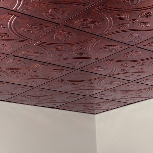 Fasade Traditional Style #5 Moonstone Copper 2-foot Square Lay-in ...