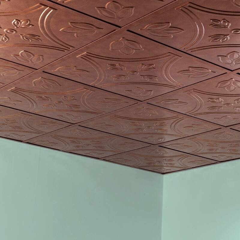 Fasade Traditional Style #5 Antique Bronze 2-foot Square Lay-in Ceiling ...