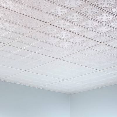 Fasade Traditional Style #10 Gloss White 2-foot Square Lay-in Ceiling ...