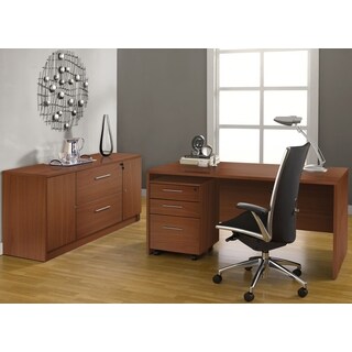 Jesper Office Executive Office Desk with Credenza in Cherry - Bed Bath ...