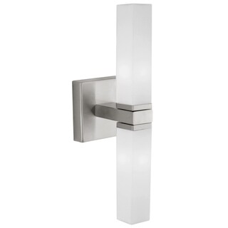 Eglo Palermo 2-light Matte Nickel Vanity Light wit Opal Frosted Glass ...