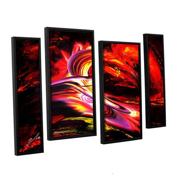 ArtWall Milen Tod 'Flair' 4 Piece Floater Framed Canvas Staggered Set ...