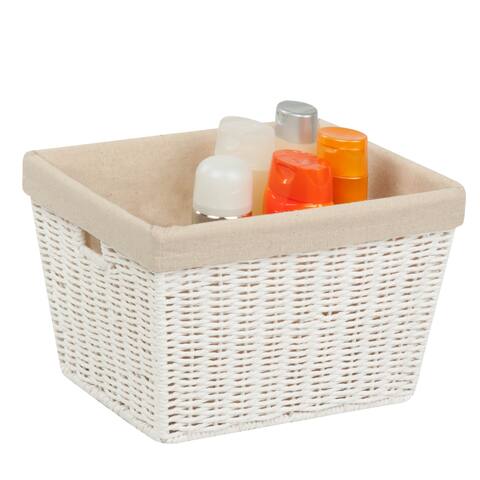 Honey-Can-Do White Paper Rope Wicker Basket with Liner - Overstock ...