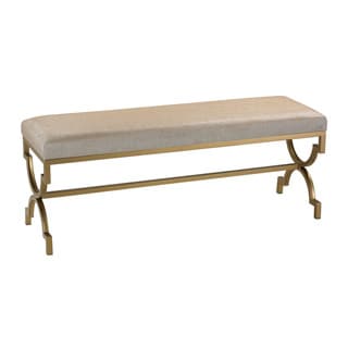 Sterling Double Bench in Cream Metallic Linen - Bed Bath & Beyond ...
