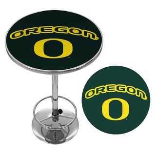 University of Oregon Chrome Pub Table - 27.375" x 27.375" x 42" - Bed ...