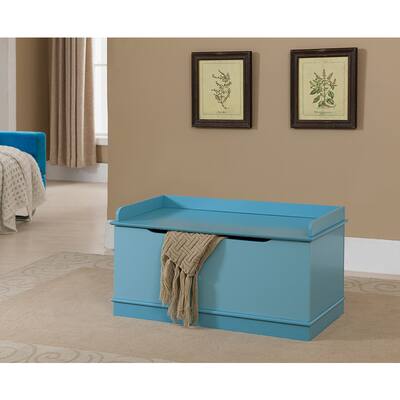 K & B Blue Wooden Toy Chest - Overstock - 10528047