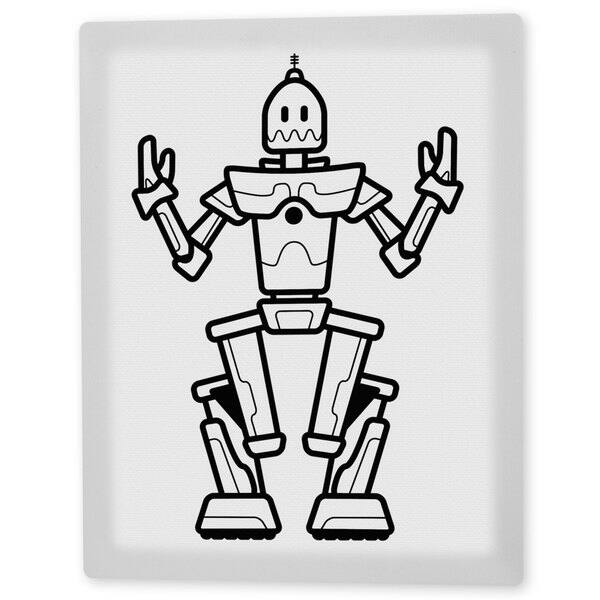 Coloring Art 'Robby the Robot' 8x10 Coloring Canvas Wall Art - Bed Bath ...