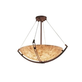 Justice Design Alabaster Rocks Crossbar 42-inch Dark Bronze Round Bowl ...