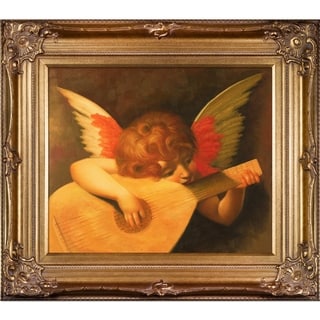 La Pastiche Rosso Fiorentino 'Musical Angel' Hand Painted Framed Canvas ...