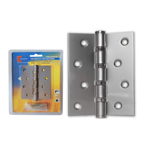 Silver Finish Staggered Hole Ball Bearing Door Hinge - Bed Bath ...