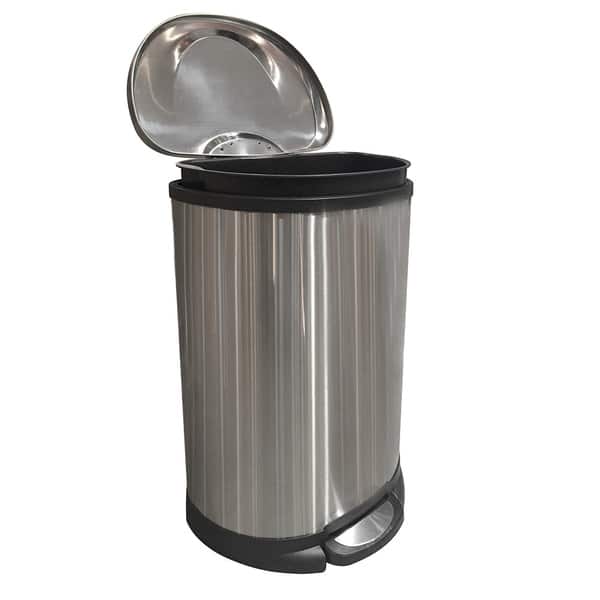 JoyWare 13.2 Gallon/50 Liter Semi-Round Step Trash Can - Bed Bath ...
